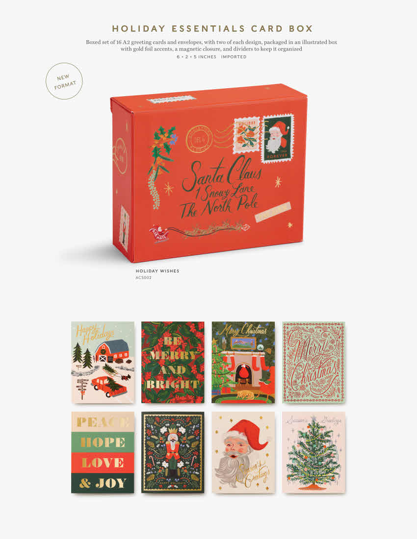 Rifle Paper Co. Holiday Essentials Card Box – Gourmet & Co. Home